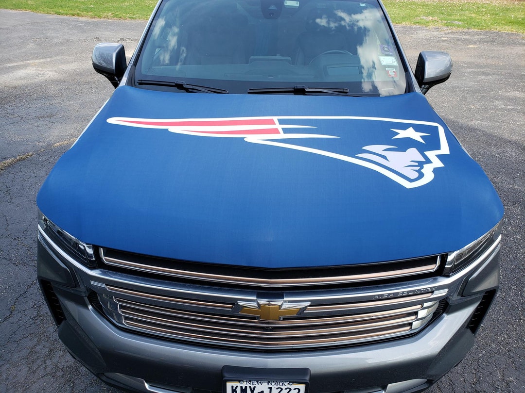 New England Patriots Custom Auto Hood Cover | Sports Flags | Auto Hood ...