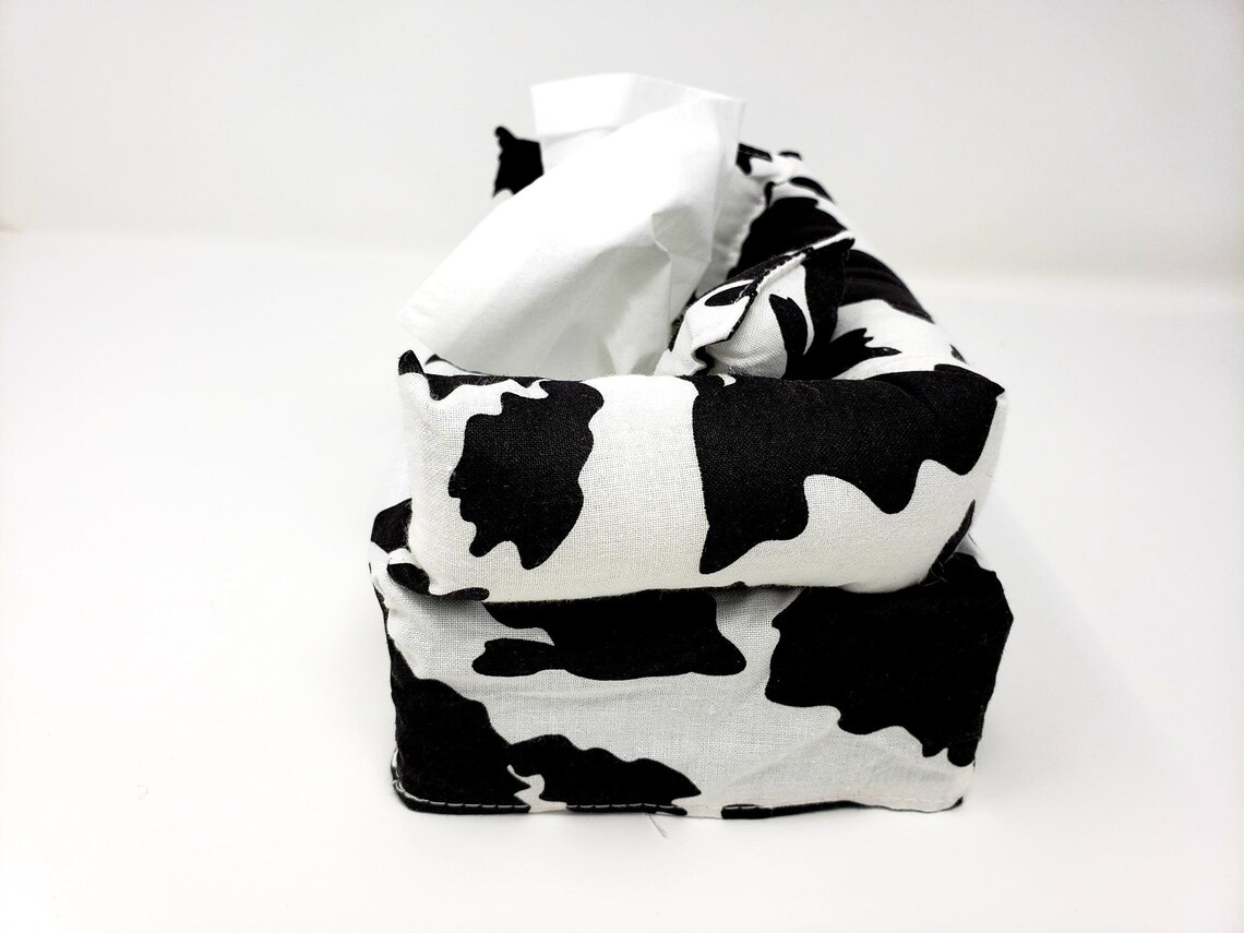 Cow Print Custom Tissue Box Cover | Etsy