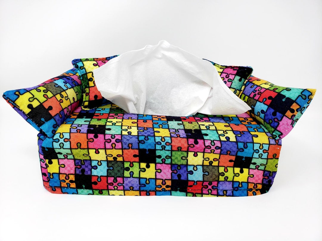 Jig Saw Puzzle Custom Tissue Box Cover - Etsy