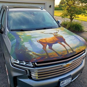 Deer Hunting Auto Hood Cover | Hood Flags | Sportsmen | Hunting | Deer ...
