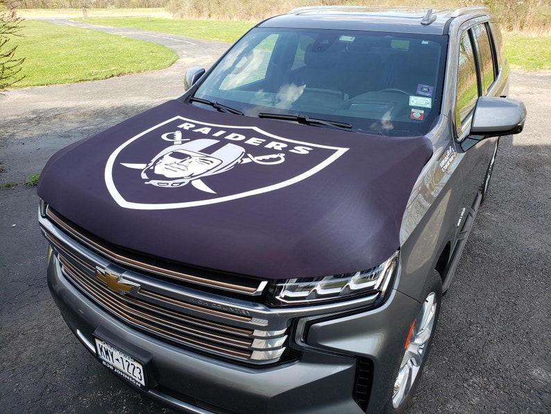 Las Vegas Raiders Custom Car Hood Cover Sports Flags NFL - Etsy