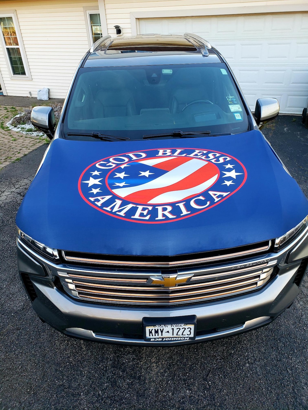 God Bless America Auto Hood Cover | USA | Land of the Free | Hood Flags ...