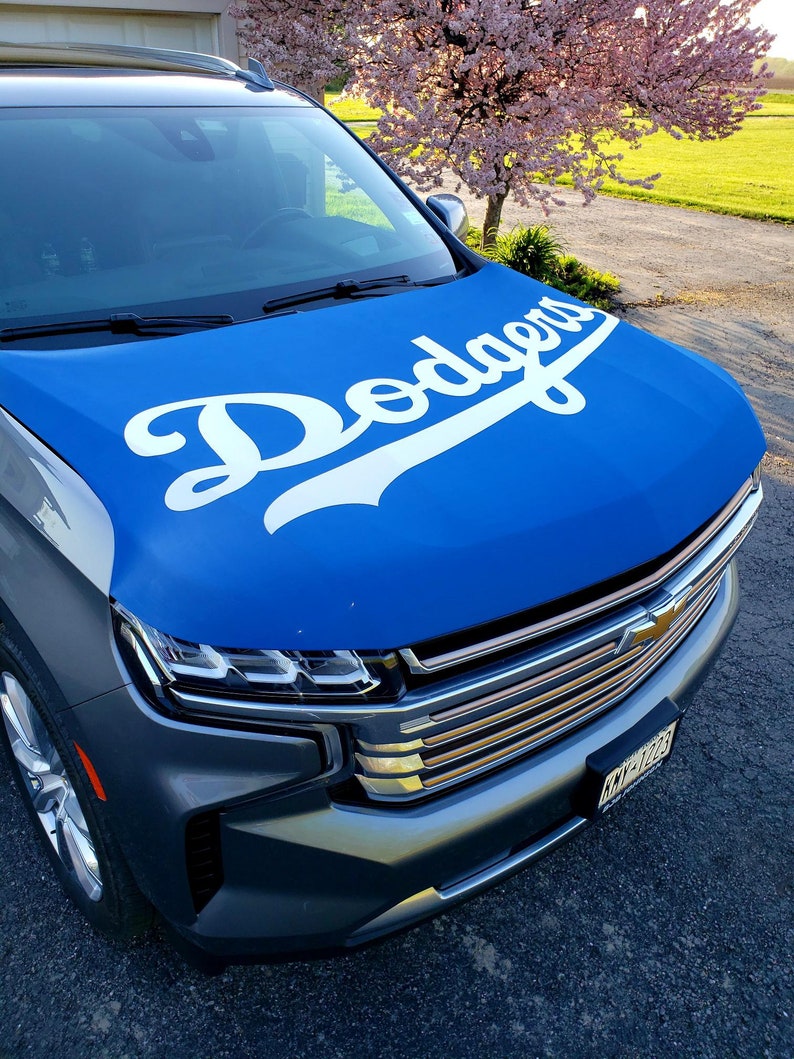 L.A. Dodgers Custom Hood Cover | Sports Flags | MLB Covers , Flags ...