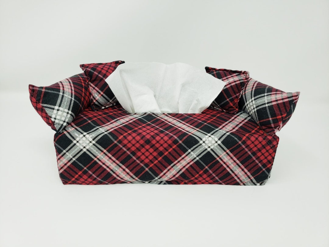 Plaid Tissue Box Cover - Etsy