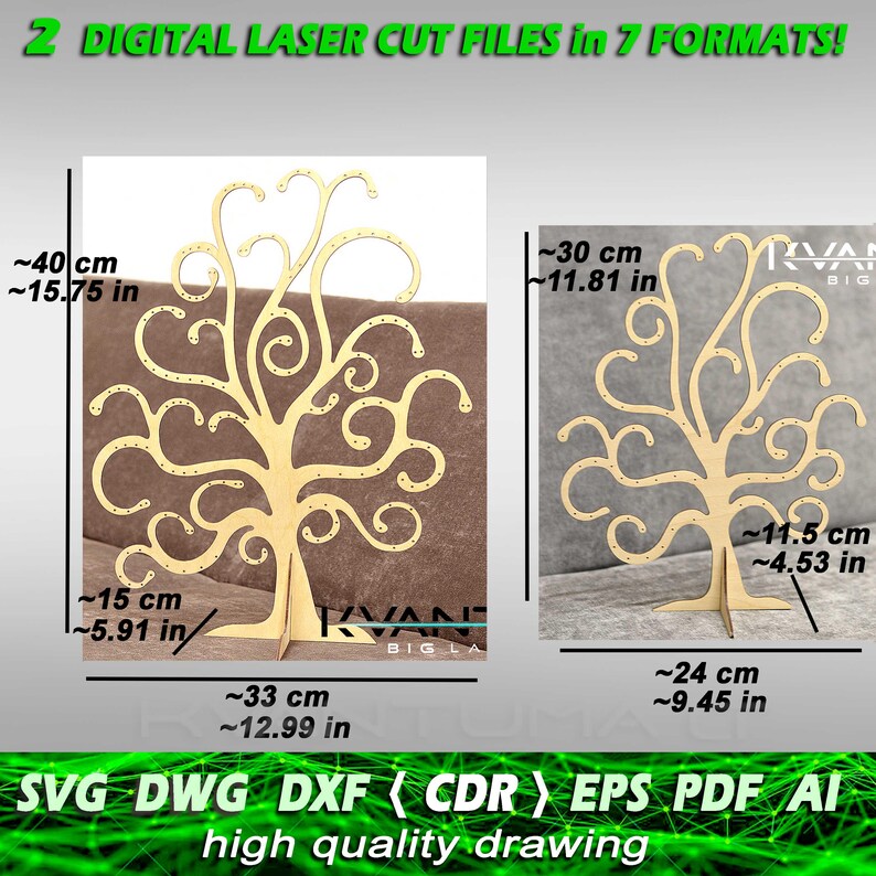 Wooden Tree Svg, Dxf Files for Laser Cut, Vector Cnc Ai, Laser Cutting ...