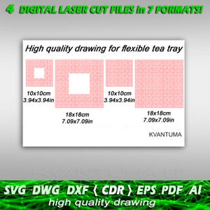 Tea Tray Svg, Cofe Tray Dxf, Flower Pot Tray Dwg, DXF Files for Laser ...