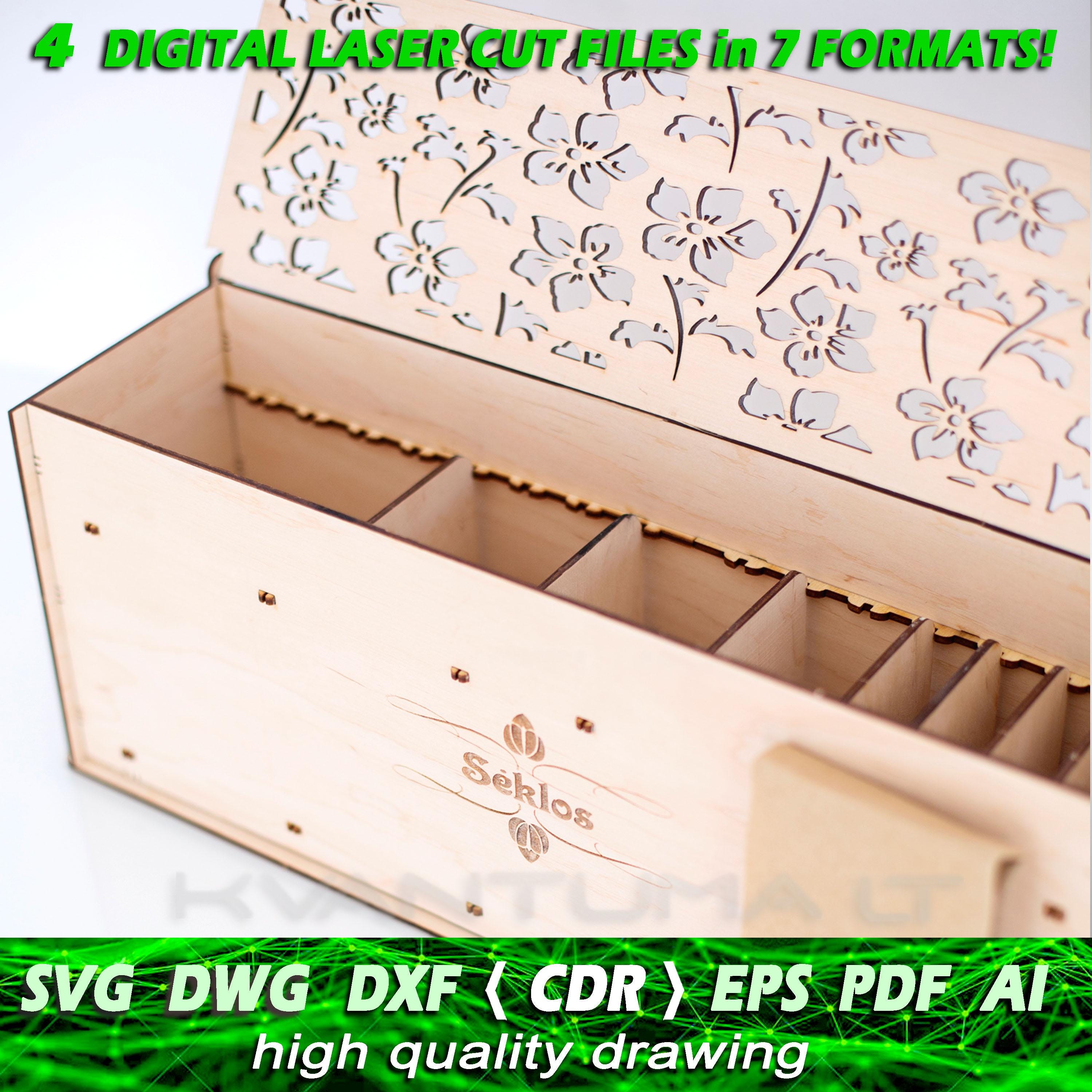 Seeds Box SVG Big, Box for Seeds DXF, Eps Files for Laser, Laser ...