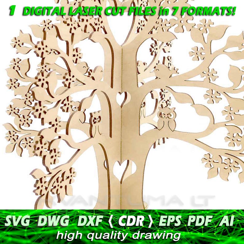 Family Tree Svg, Tree of Life Svg, Wooden Tree Dxf File, Files for ...