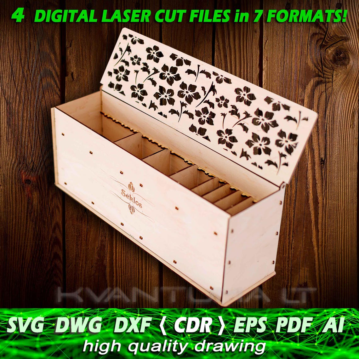 Seeds Box SVG Big, Box for Seeds DXF, Eps Files for Laser, Laser ...