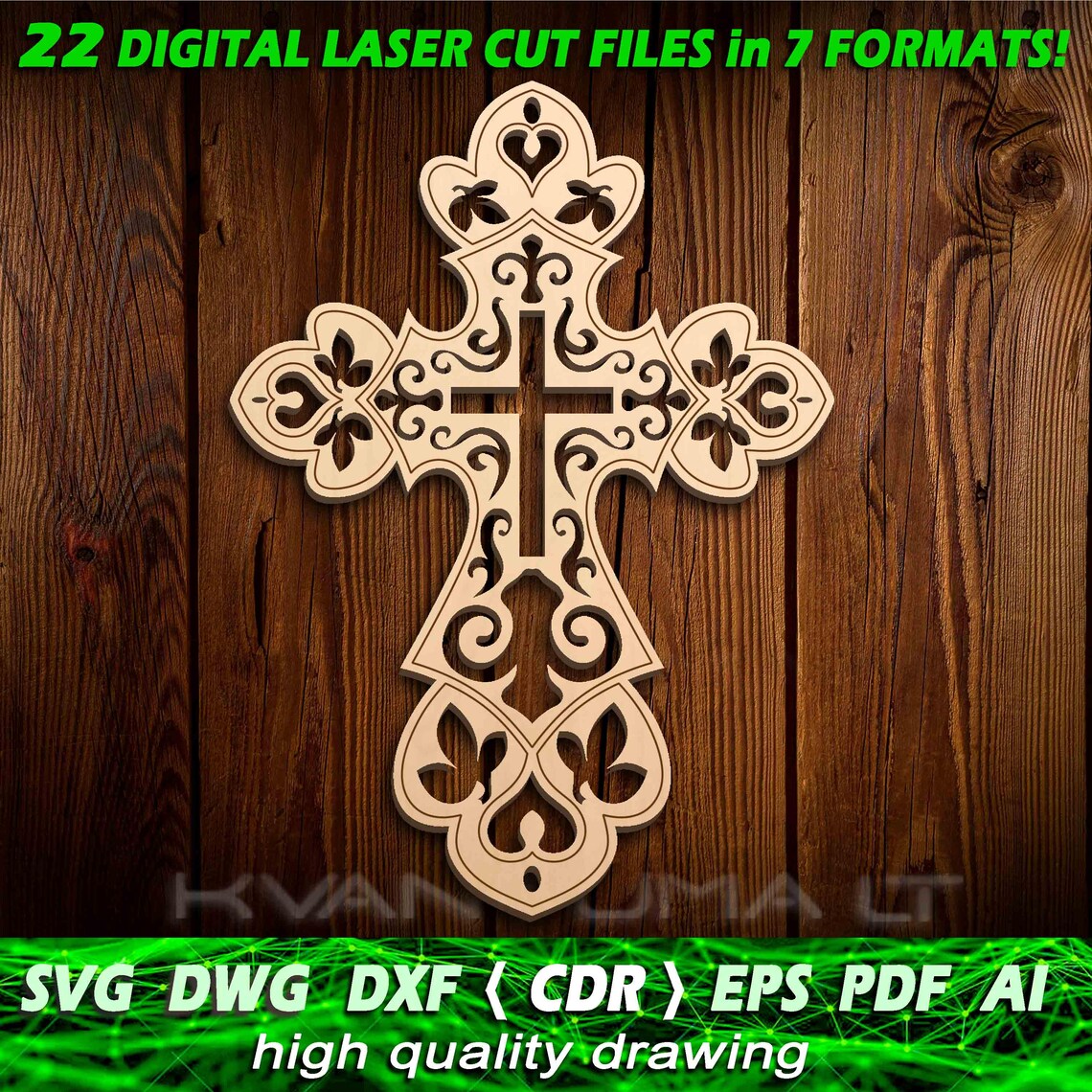 Cross Svg, Jesus Cross Dxf, Christian Wall Art Eps, Vector Design Cdr ...