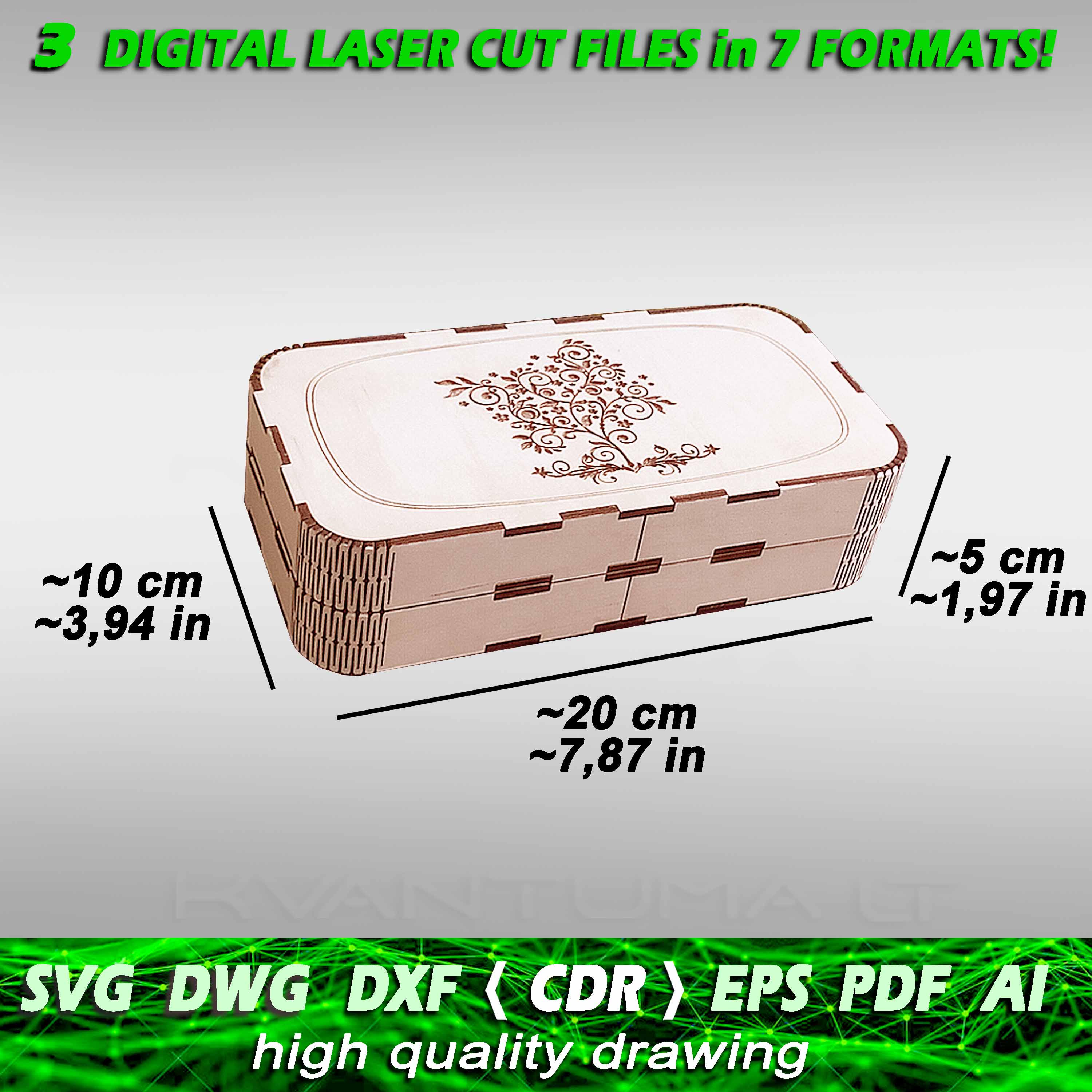 Jewellery Box Svg, Gift Box Cdr, DXF Files for Laser, Cnc Laser Cutting ...