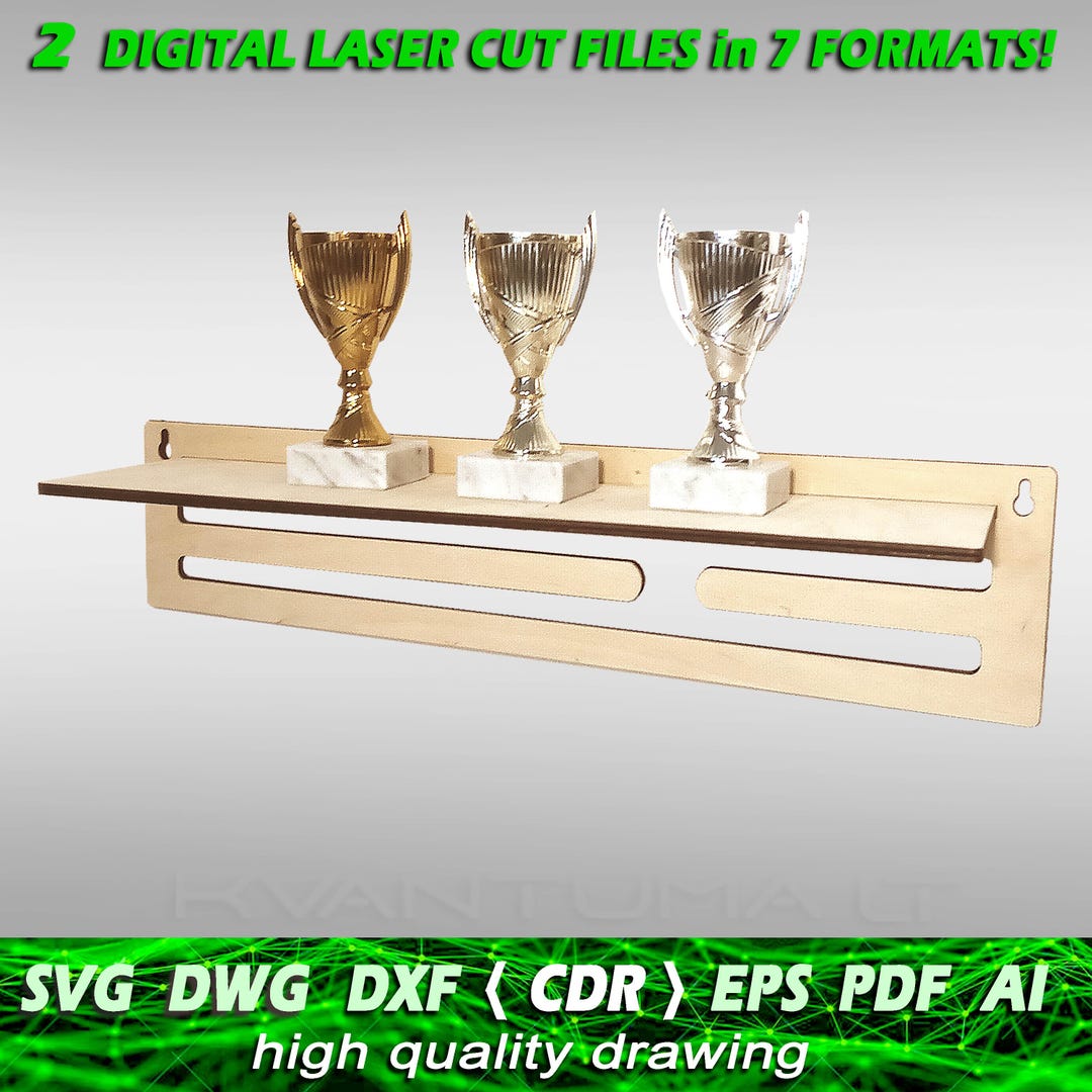 Mini Medal Holder SVG | Trophy Shelf Dxf | CNC Award Rack Cdr | Wall ...