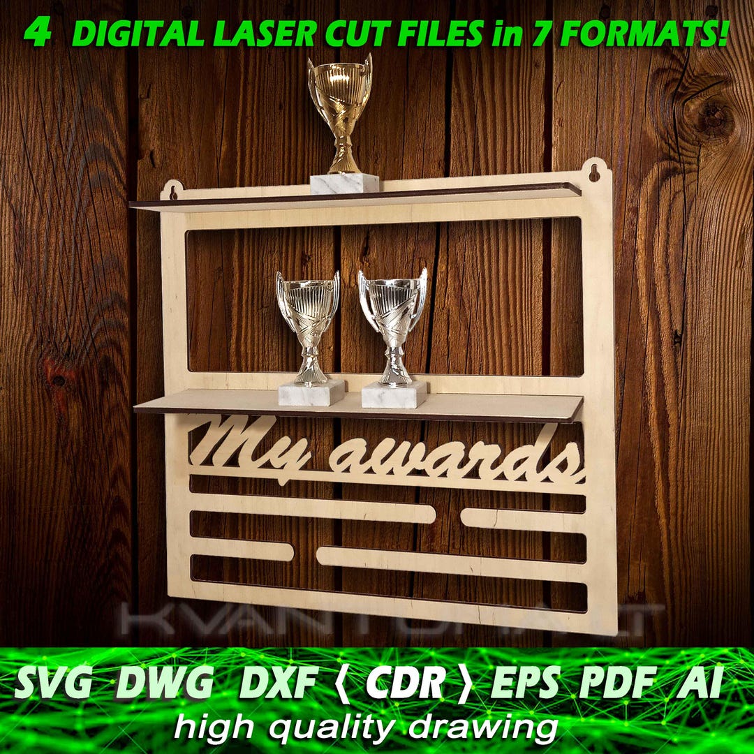 Big Medal Holder Svg, Medal Rack Cdr, Award Shelf Dxf, Trophy Shelf Eps ...