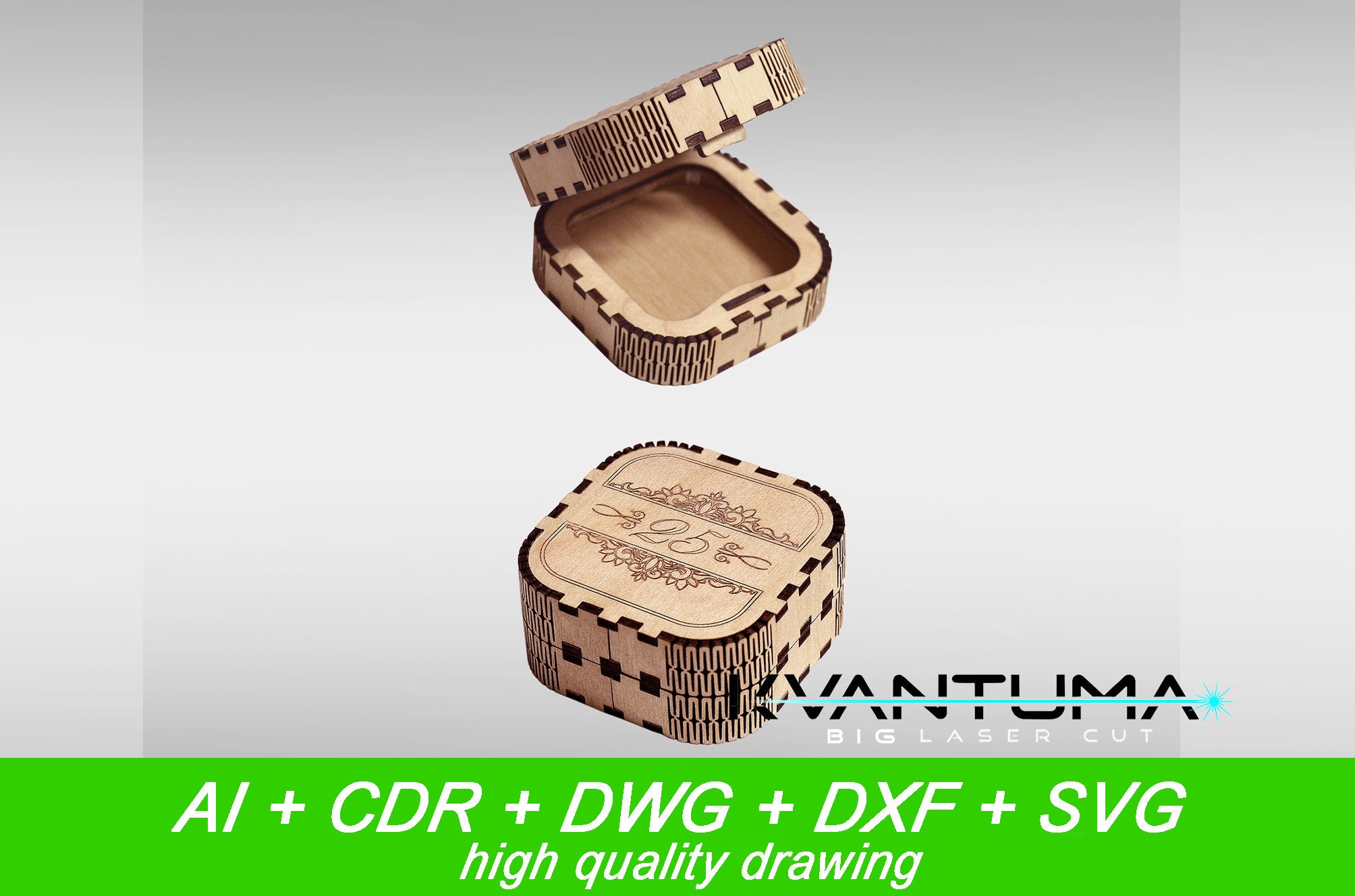 Ring Box Wedding Gift Box DXF Files for Laser CNC Router - Etsy