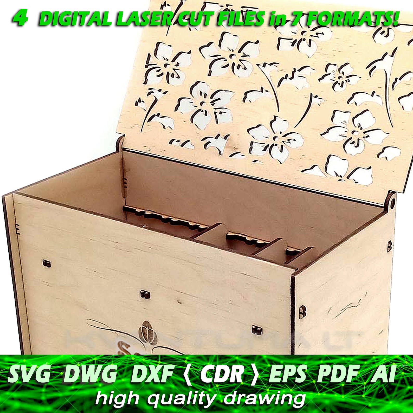 Seed Box Svg, Dxf Ai, Cdr Dwg Pdf, Eps Files for Laser, Laser Cutting ...