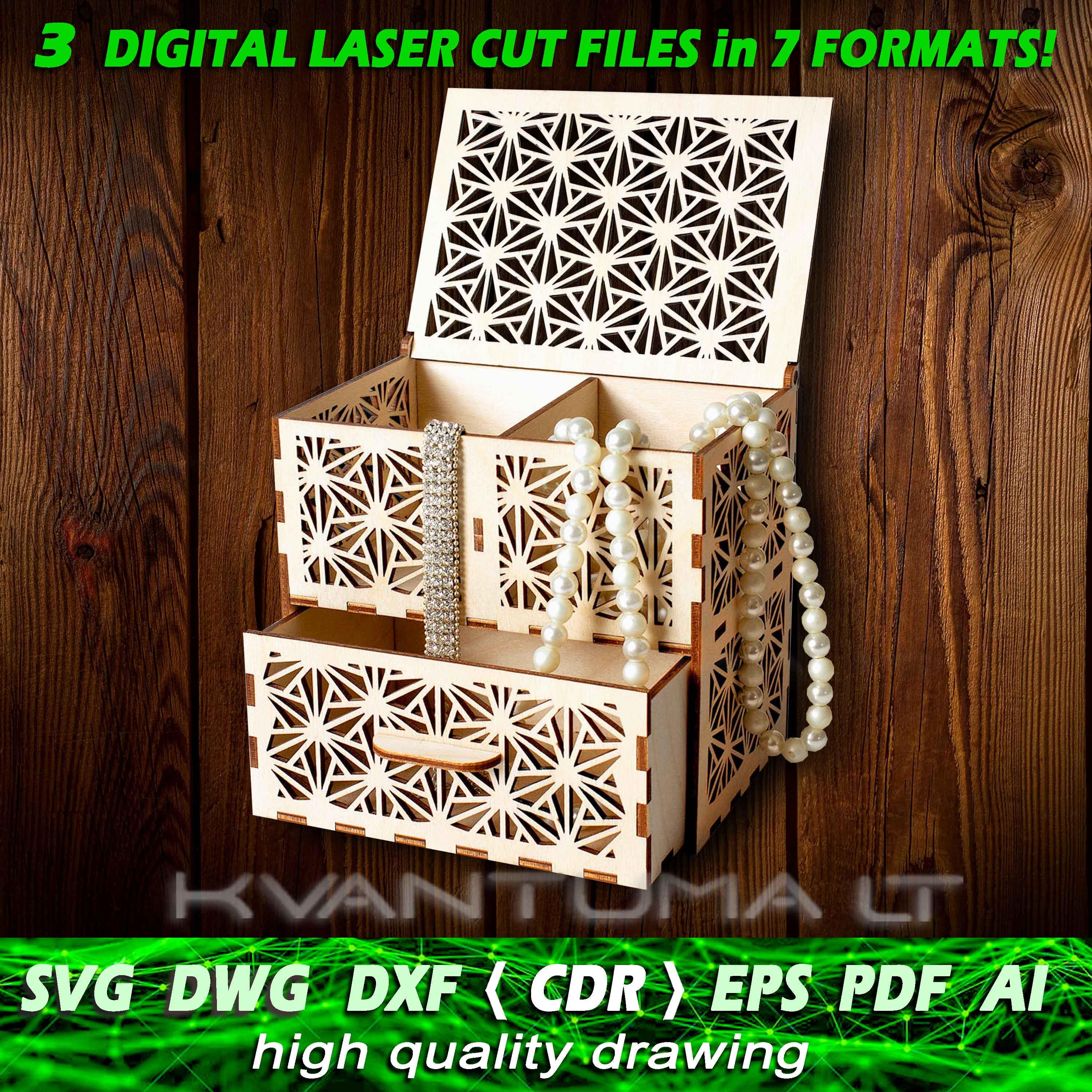 Сommode SVG, Jewellery Box Vector DXF, Laser Cut Files CDR, Wooden Box ...