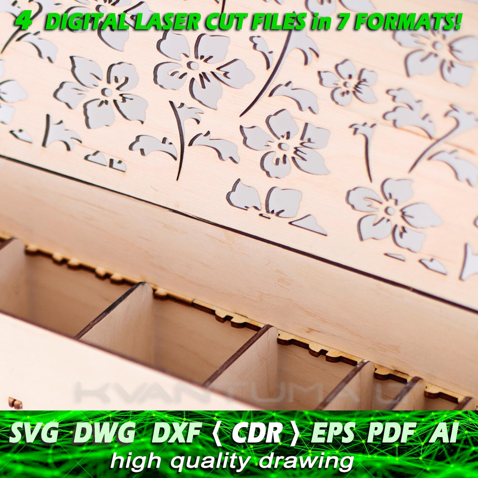 Seeds Box SVG Big, Box for Seeds DXF, Eps Files for Laser, Laser ...