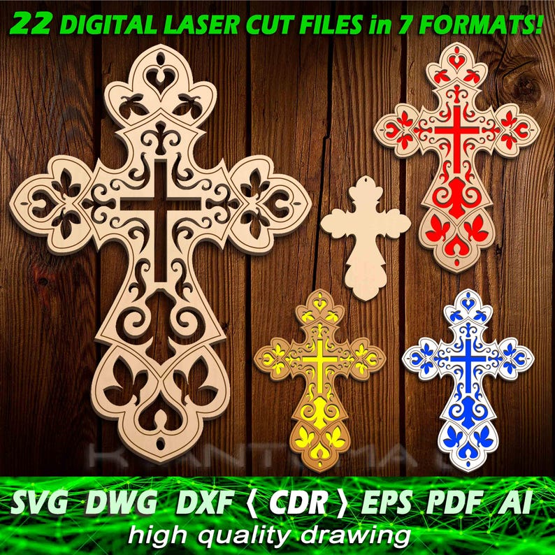 Cross Svg, Jesus Cross Dxf, Christian Wall Art Eps, Vector Design Cdr ...