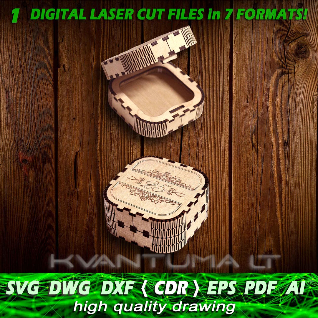 Ring Box Wedding Vector File Svg, Gift Box Eps, DXF Files for Laser ...