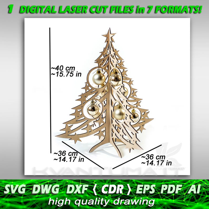 Wooden Tree Svg, Dxf Files for Laser Cut, Vector Cnc Ai, Laser Cutting ...