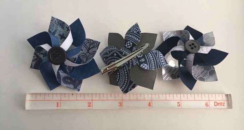 Paper Pinwheel Hair Clips 2" - Etsy