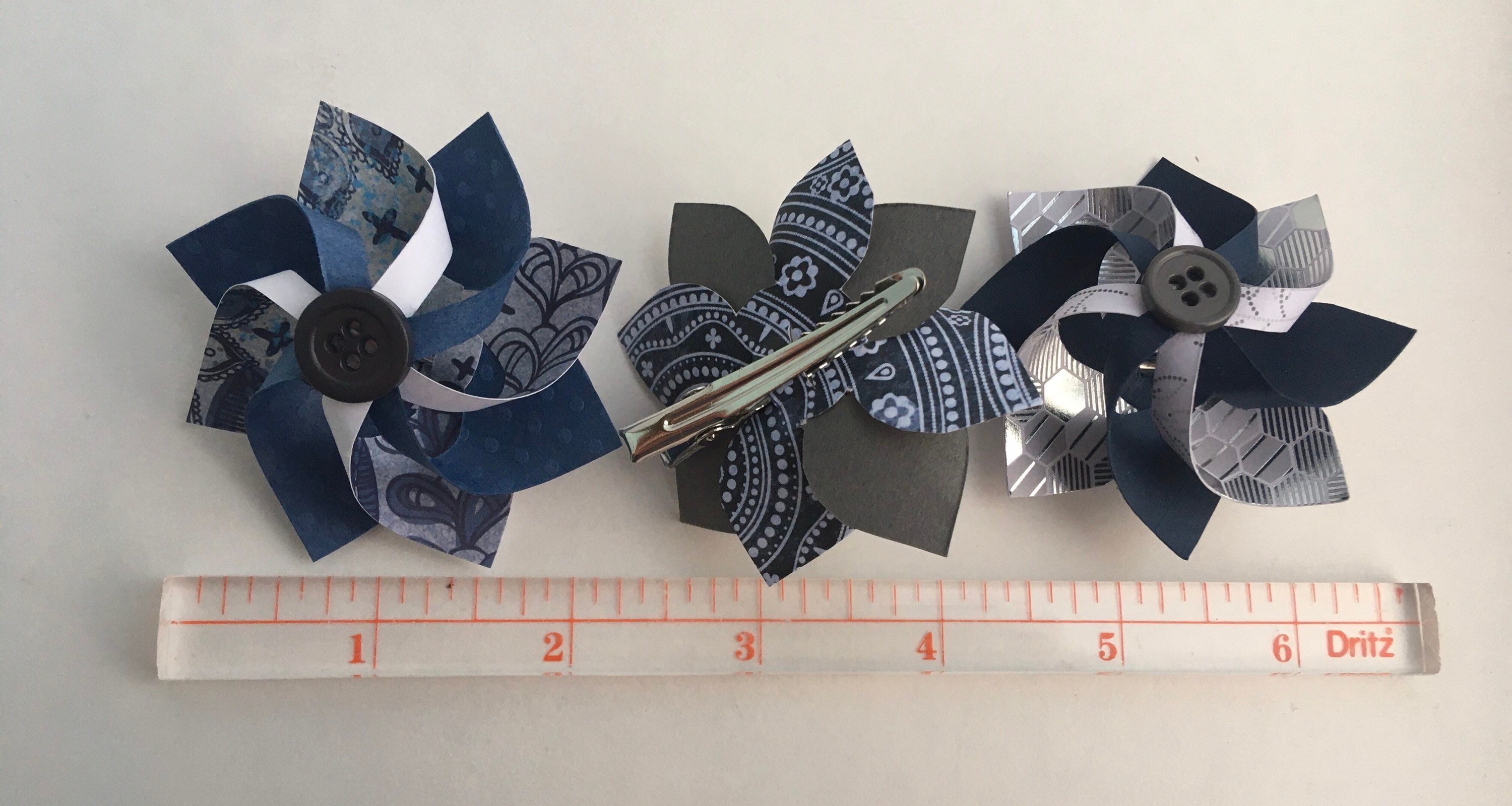 Paper Pinwheel Hair Clips 2" - Etsy