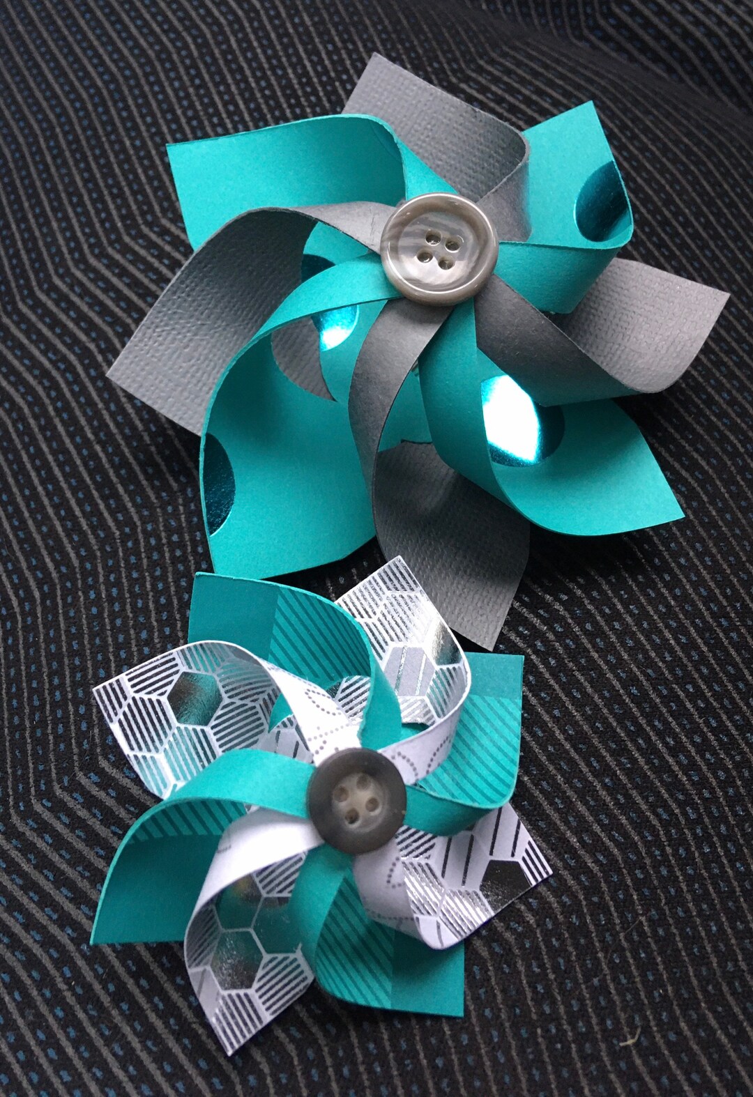 Paper Pinwheel Hair Clips 2" - Etsy