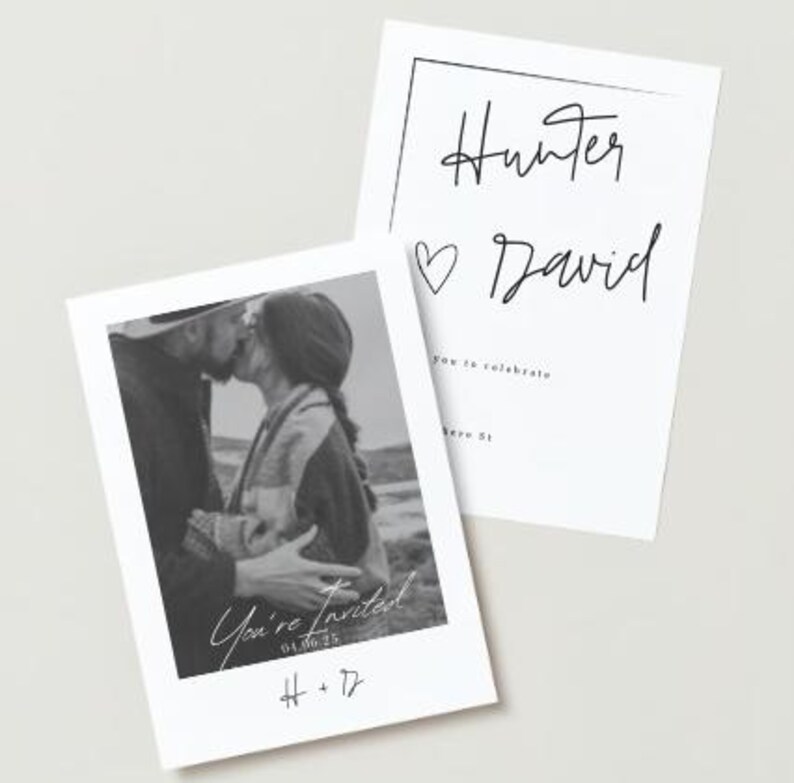 Polaroid Wedding Invitation Templates - Etsy