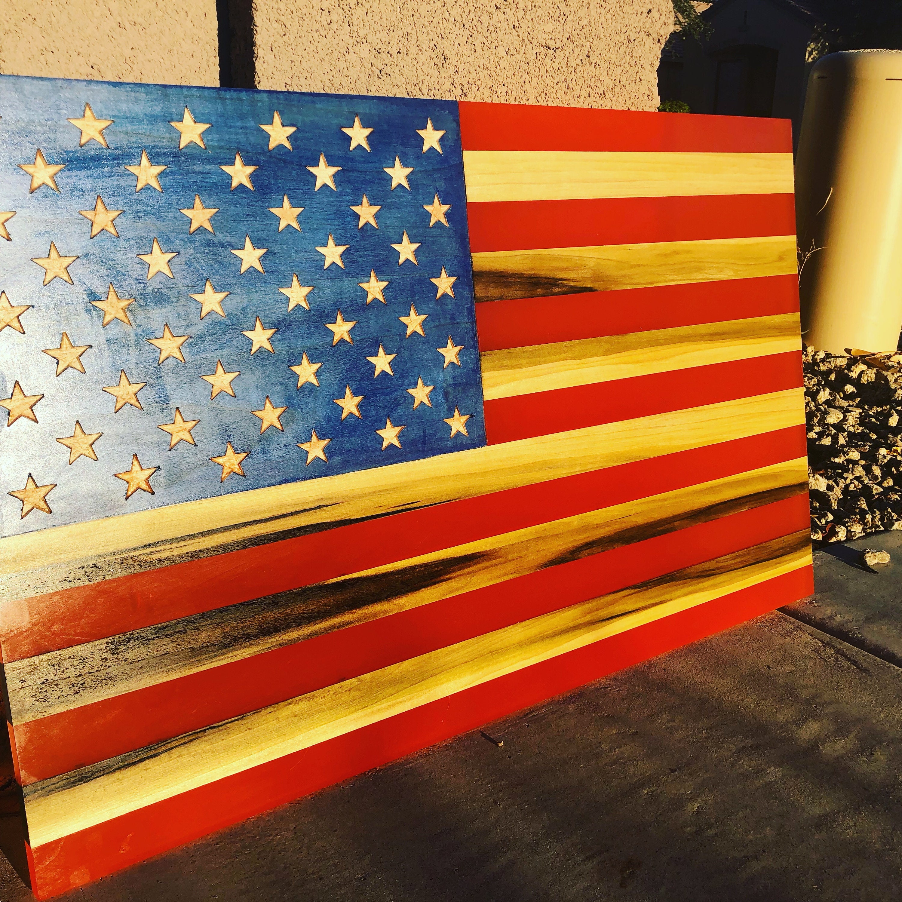 Epoxy and Hardwood American Flag Art - Etsy UK