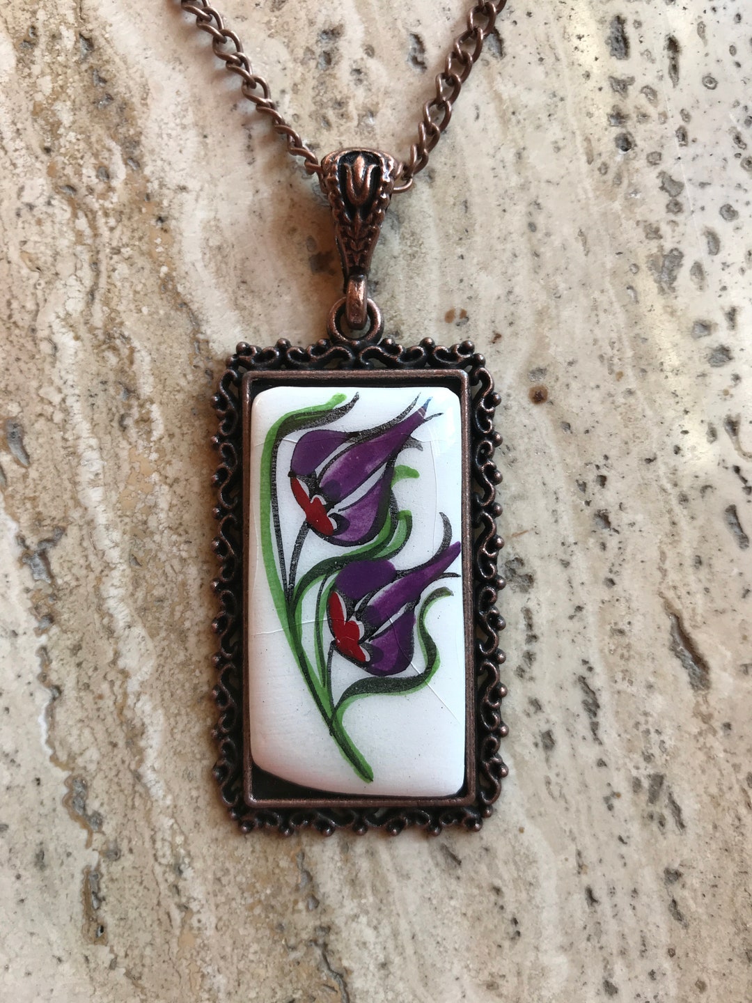 Floral Theme Locket, Heart Shape Locket, Red Flower Pendant, Locket for ...