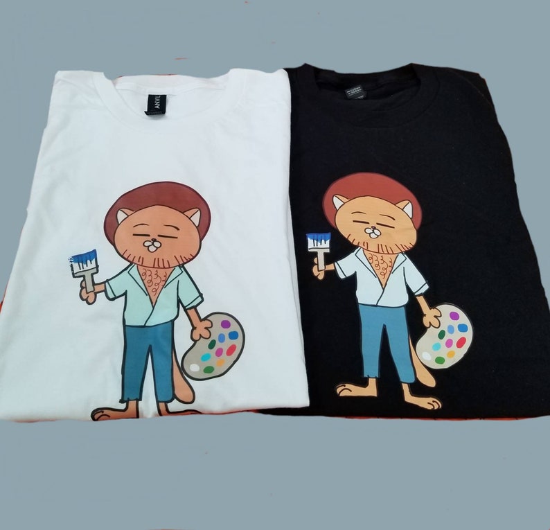 Bob Ross Cat T Shirt - Etsy