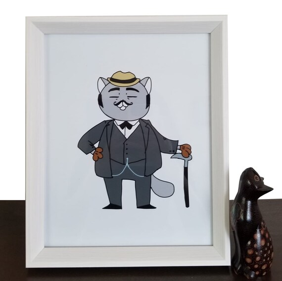 Hercule Poirot cat Print | Etsy