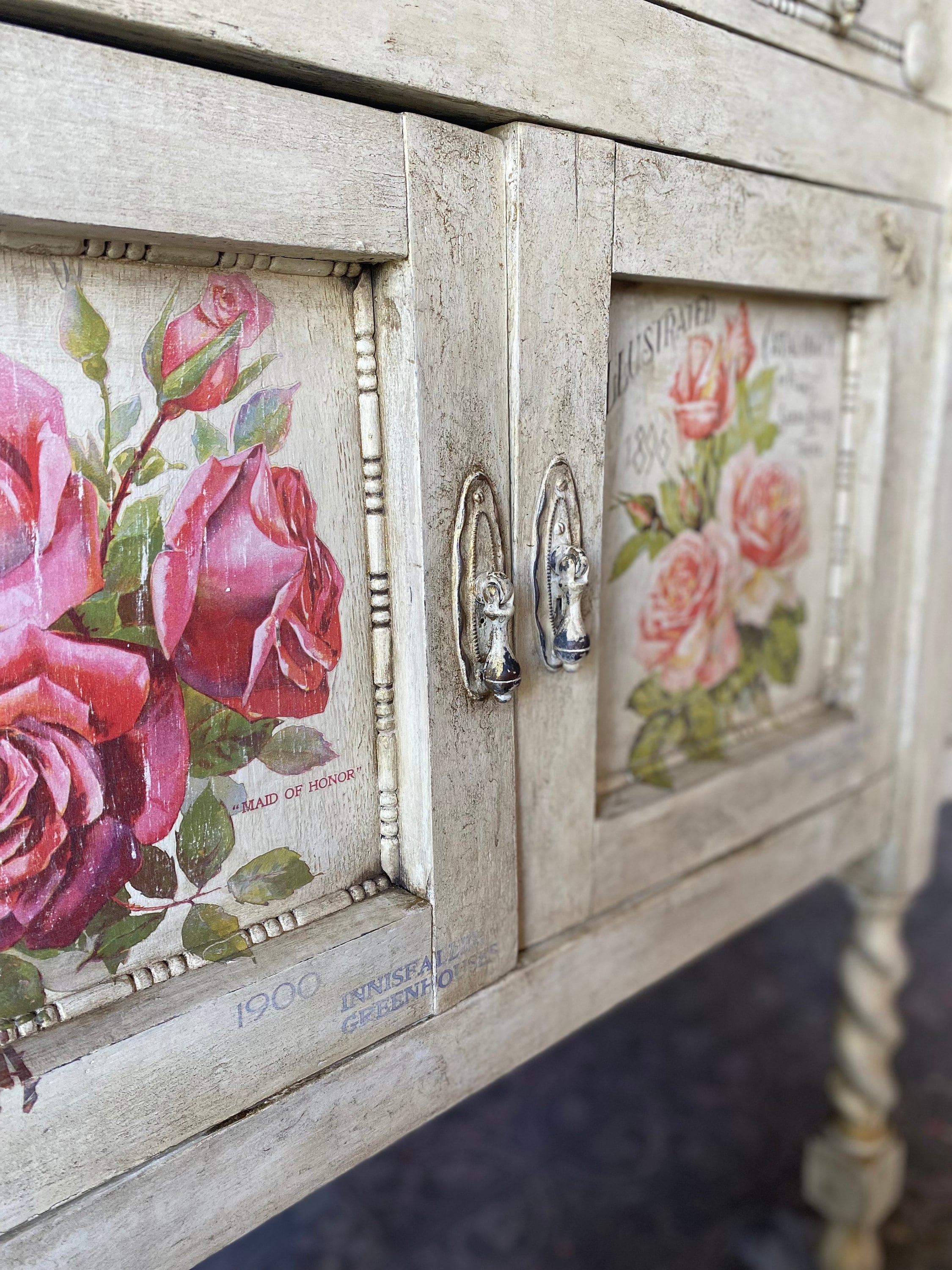 Antique English Welsh Kitchen Dresser Pewter Cupboard Vintage Hutch and ...