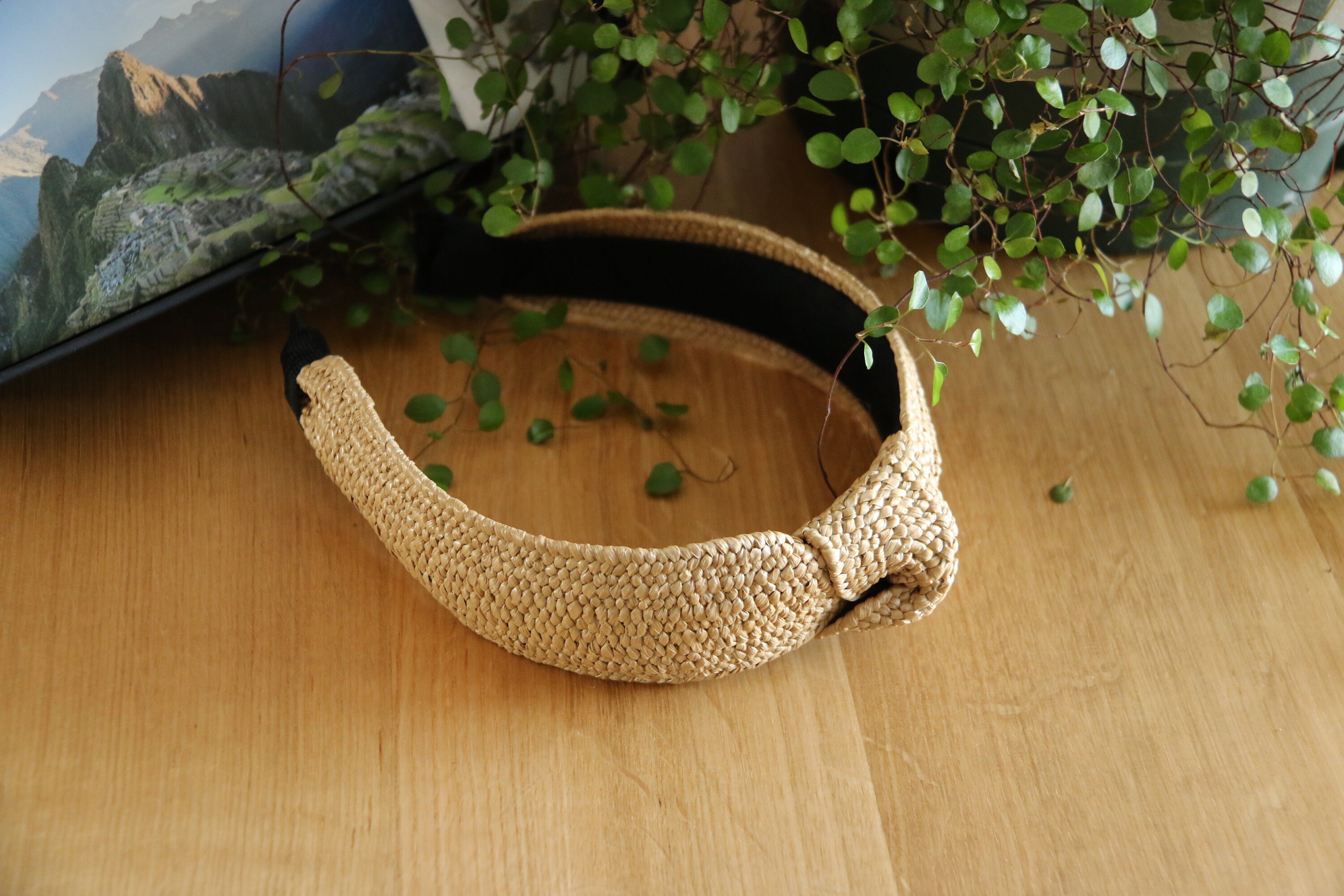 Top Knot Straw Weaving Headband, Raffia Knotted Headband, Straw Weaving ...