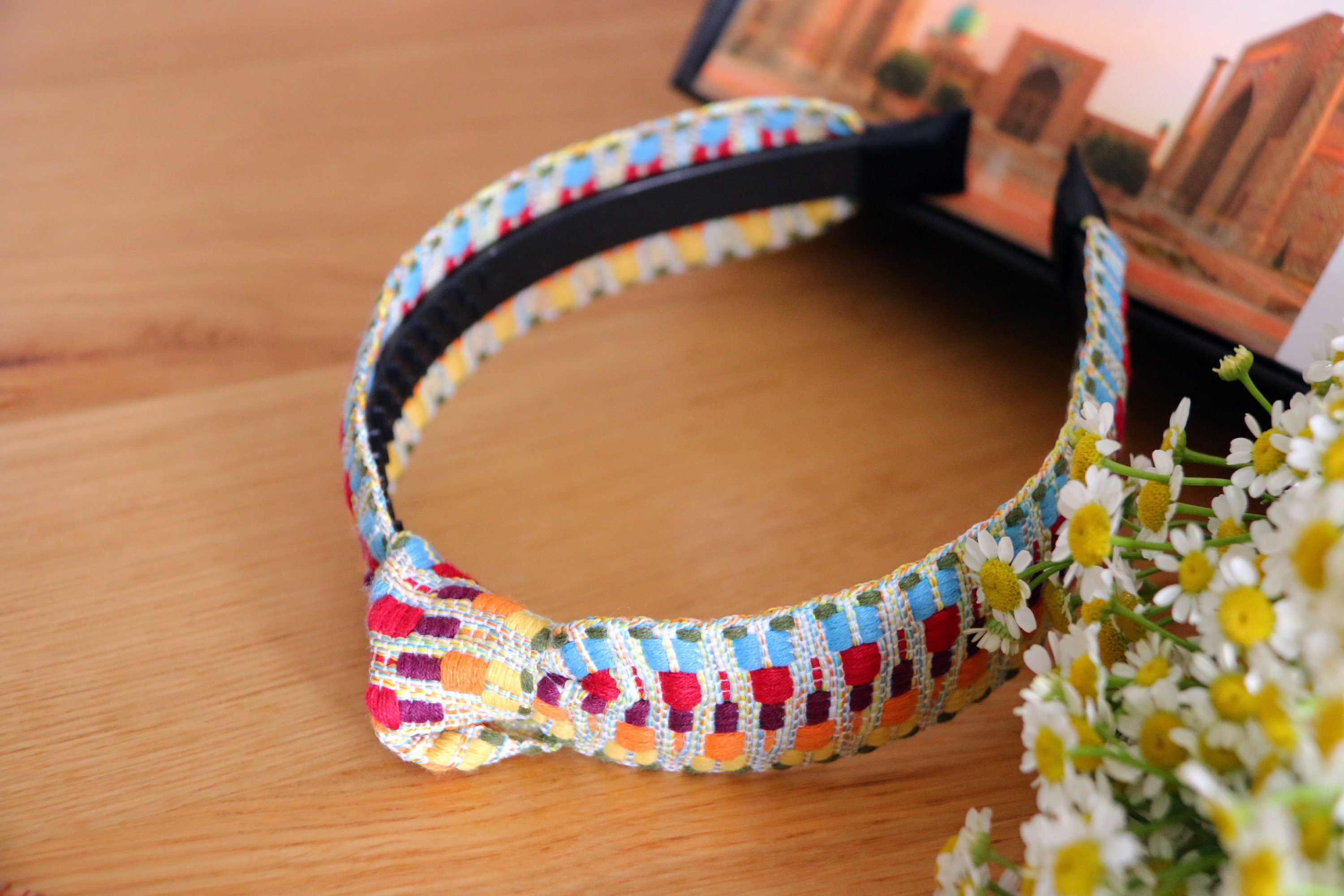 Narrow Headband With Small Knot,boho/gypsy Style Headband With Knot ...