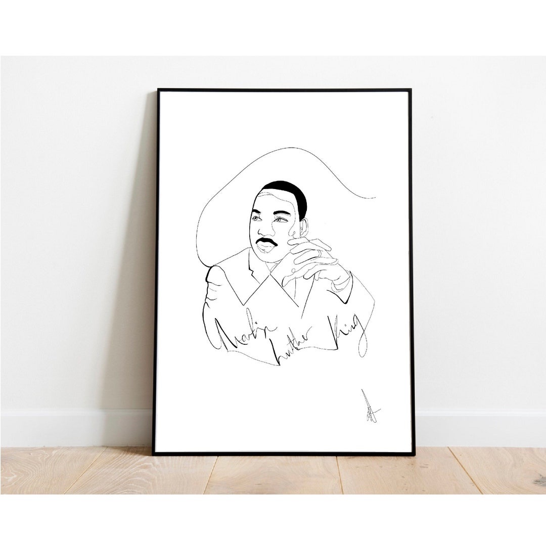 Martin Luther King Jr. Line Art Print: Minimalist Home Decor - Etsy