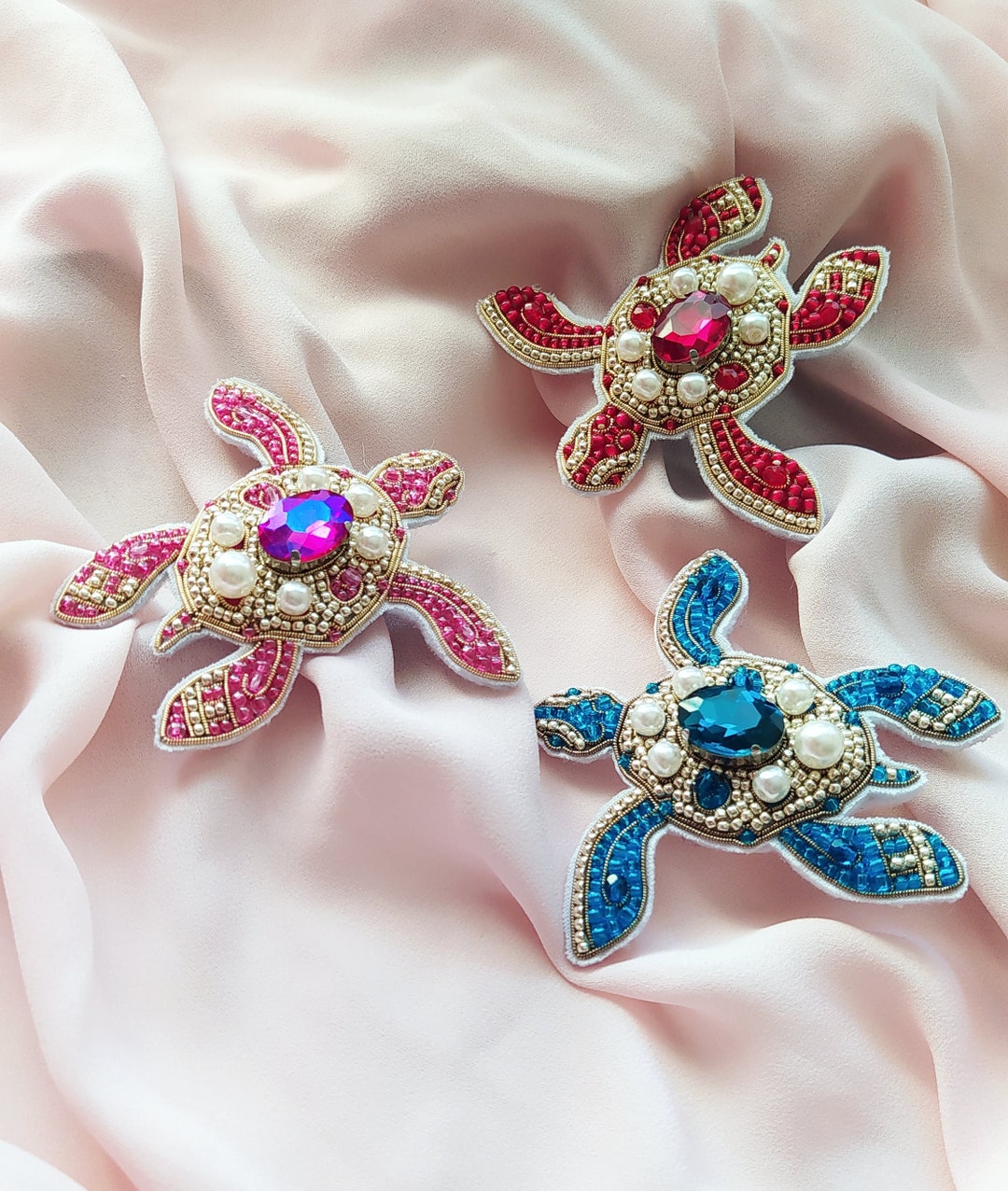 Turtle Brooch, Embroidery Brooch, Pin, Handmade Broche - Etsy