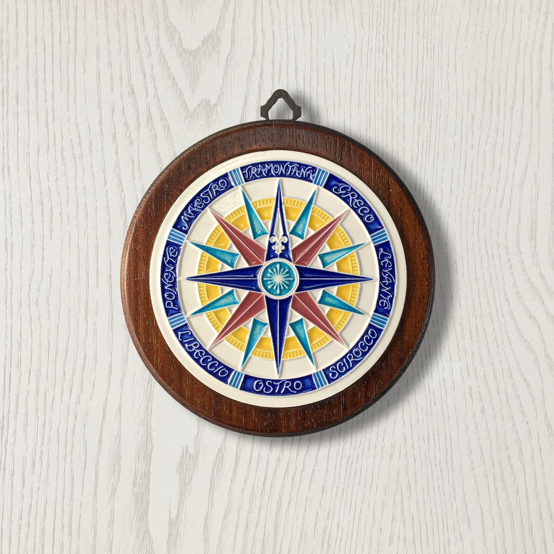 Luciano Creations, ROSA DEI VENTI, Compass Rose (cm Ø12) in Relief ...