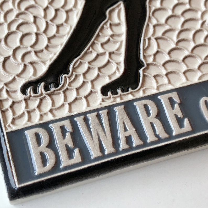 Luciano Creations, "beware of the Dog" (cm 15x15) (6"x 6") in Relief ...