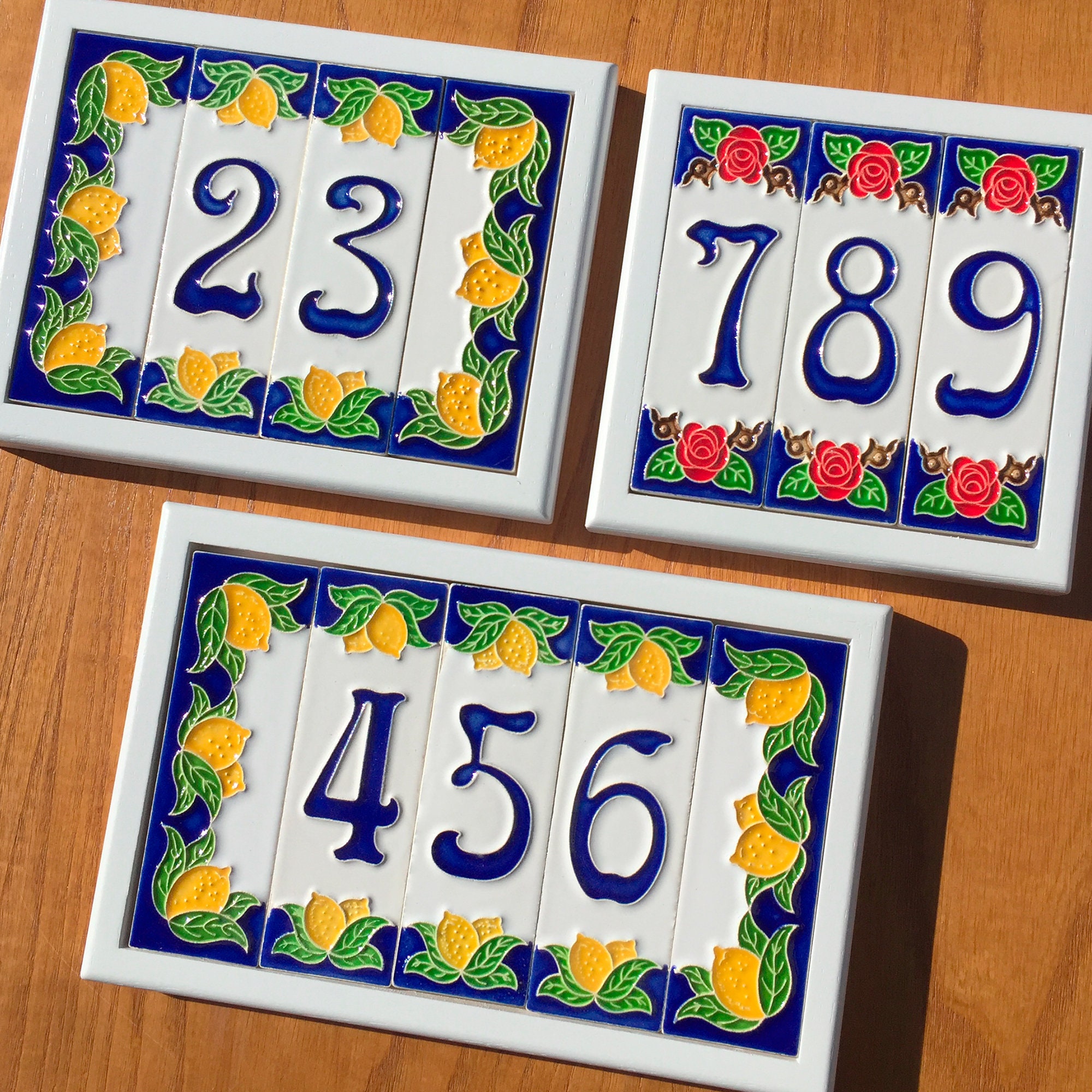 Mediterranean Tile House Numbers