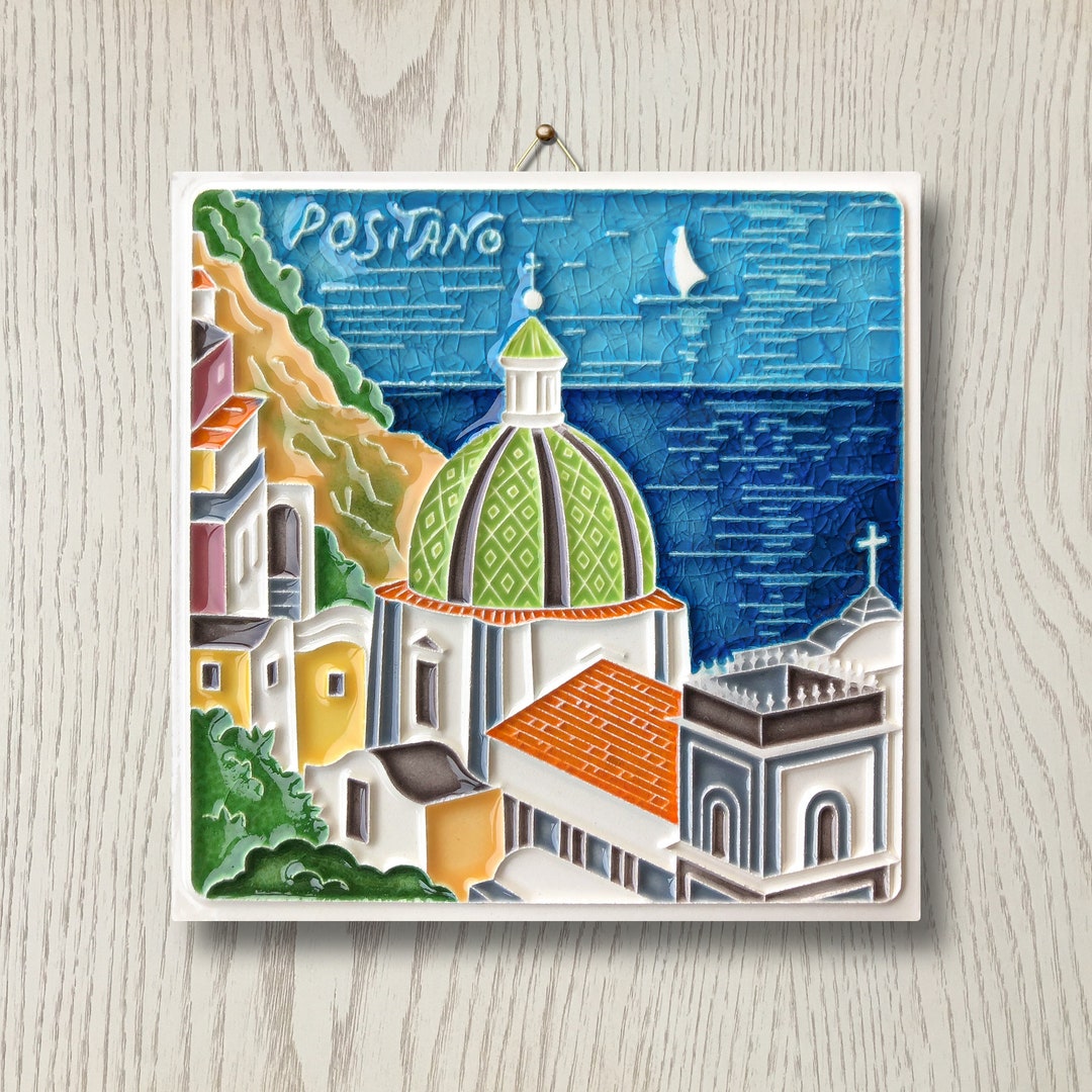 Luciano Creations, POSITANO, Italy Landscape Souvenir (cm 10x10) (4"x4 ...