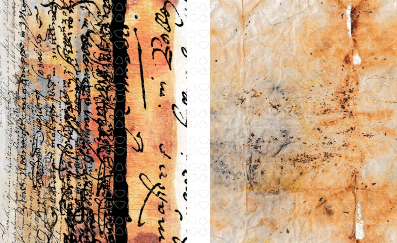 RUST Orange Printable Vintage DIGITAL Papers KIT Mixed Media ...