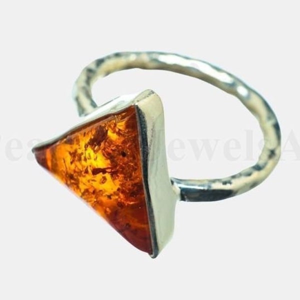 Triangle Gemstone Ring - Etsy