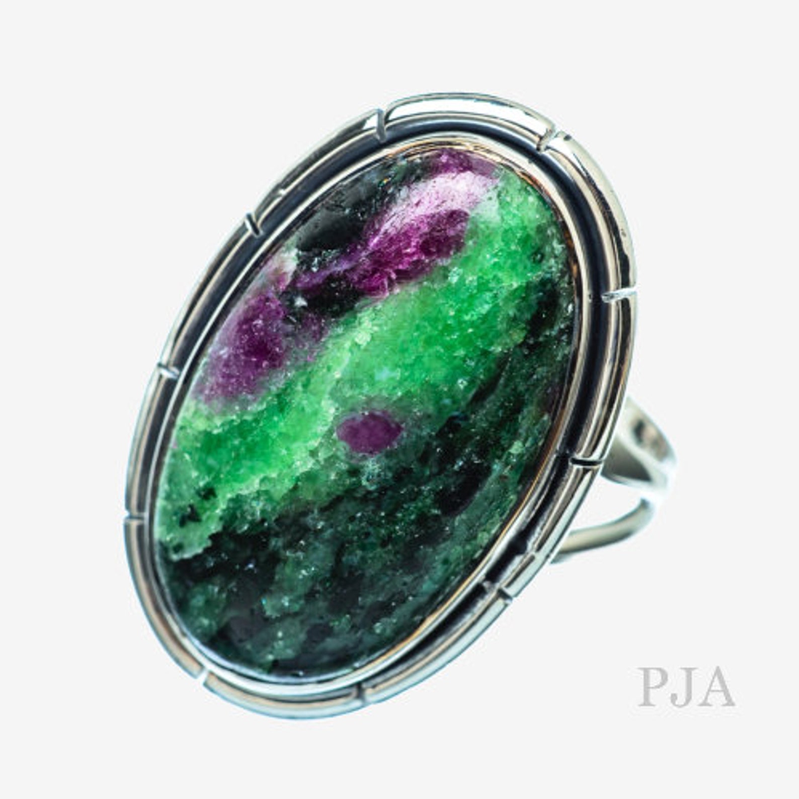 Beautiful Ruby Zoisite Ring 925 Sterling Silver Ring Oval - Etsy