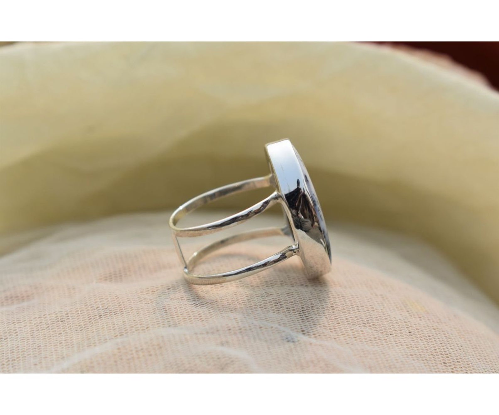 Dendritic Opal Silver Ring Dendritic Agate Ring Natural | Etsy