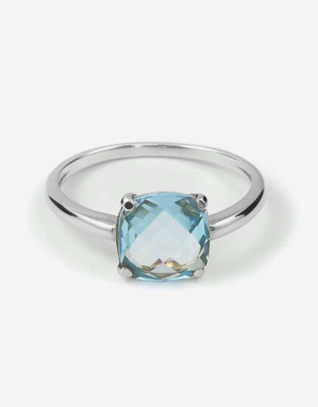 Blue Topaz Ring 925 Sterling Silver Ring Square Blue Topaz - Etsy