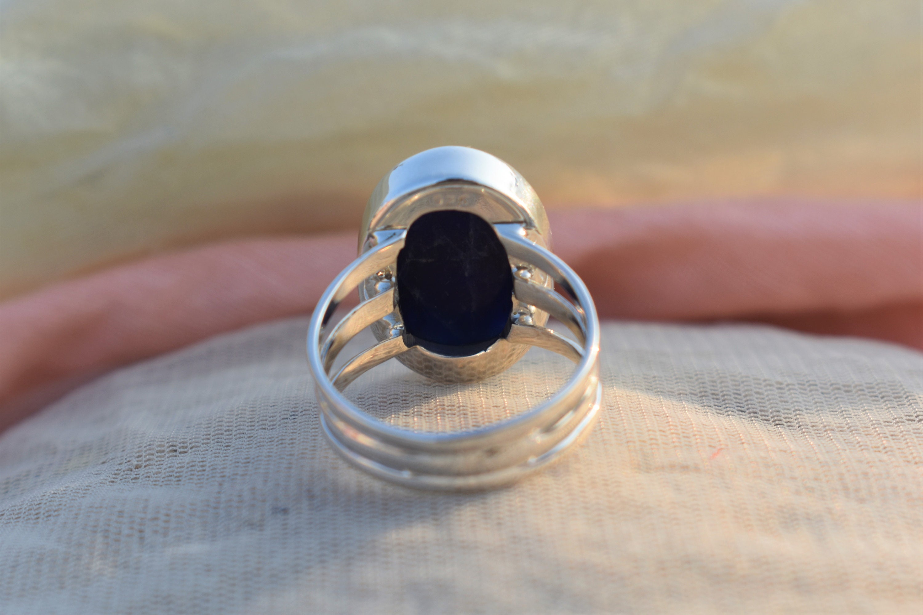 Sodalite Ring Natural Sodalite Ring Sterling Silver Ring | Etsy