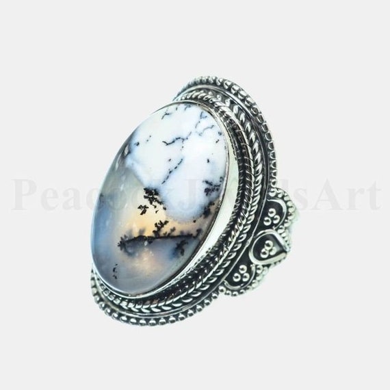 Dendritic Opal Ring Artisan Silver Ring Opal Jewelry - Etsy