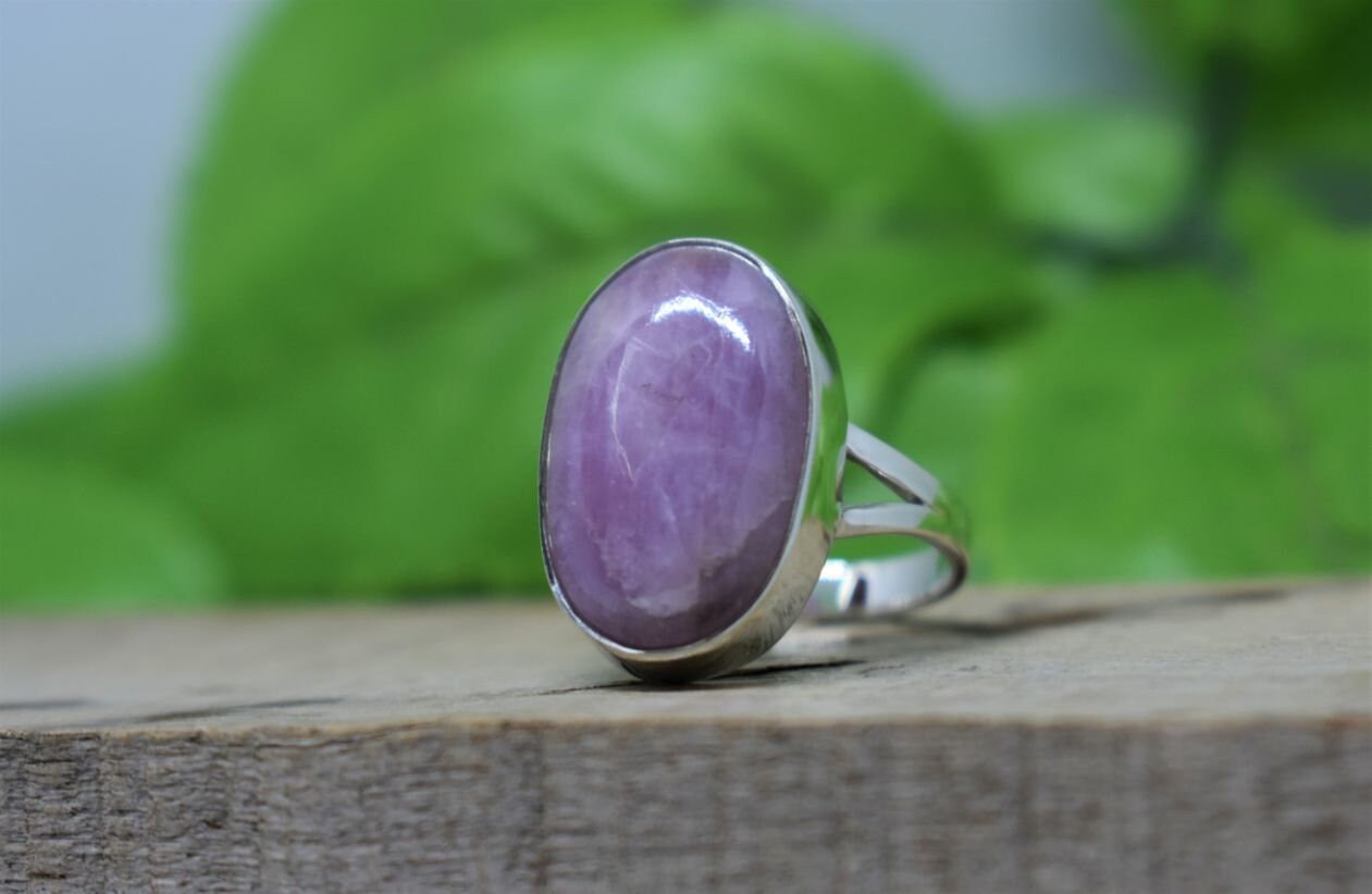 Oval Pink Kunzite Ring Natural Pink Kunzite Gemstone Ring | Etsy