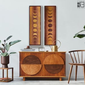 Rustic Wooden Moon Phases Wall Art – Handcrafted Boho Lunar Decoration ...